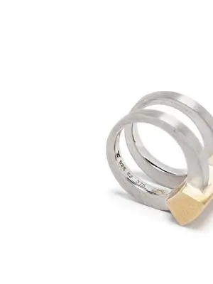 Tom Wood 9ct Yellow And Recycled Silver Vault Shield Ring
