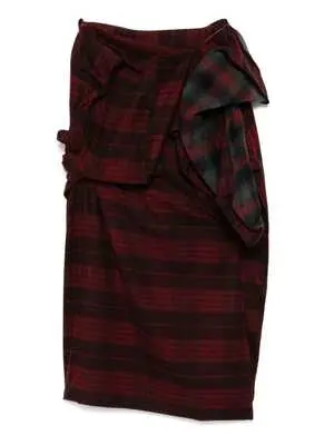 Yohji Yamamoto Plaid Asymmetric Skirt