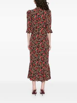 Rhode Felix Baroque-print Midi Dress
