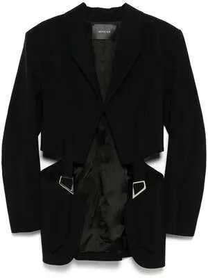 MUGLER Buckled Tailored Blazer - Black