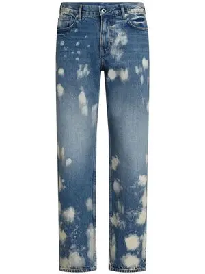 Karl Lagerfeld Bleached Straight-leg Jeans - Blue