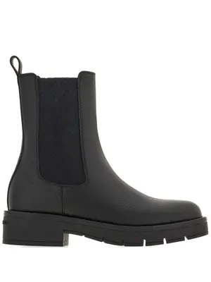FERRAGAMO Leather Chelsea Boots - Black