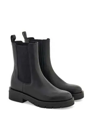 FERRAGAMO Leather Chelsea Boots - Black