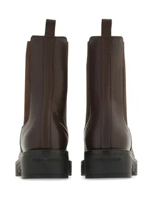 FERRAGAMO Leather Chelsea Boots - Brown