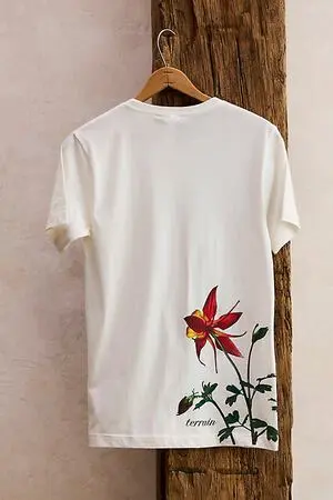 TERRAIN Floral Graphic Cotton T-shirt - Ivory