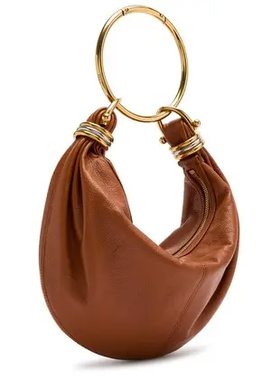 Chloé Grained Leather Top Handle Bag - Tan