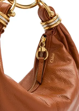 Chloé Grained Leather Top Handle Bag - Tan