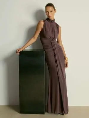 Sheer Ruched Maxi Dresses