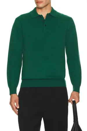 BEAMS Knit Polo 9g In Green - Bright Green