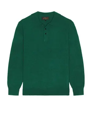 BEAMS Knit Polo 9g In Green - Bright Green
