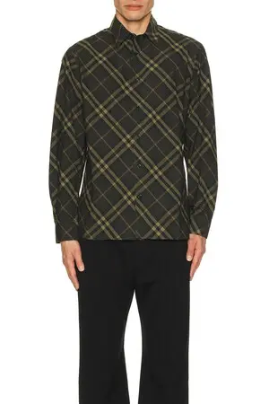 Burberry Long Sleeve Casual Shirt In Grey