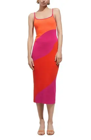 Mango Colorblock Midi Tank Dress