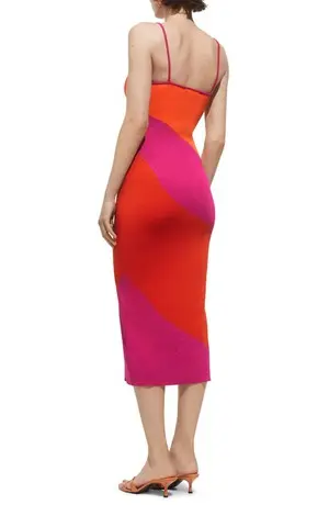 Mango Colorblock Midi Tank Dress