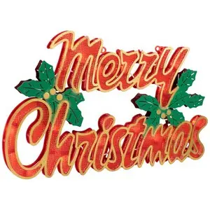 NORTHLIGHT Lighted Merry Christmas Window Silhouette16.5