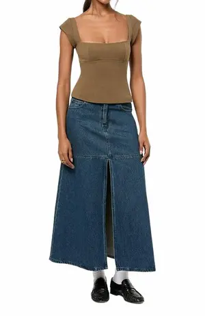 WeWoreWhat Denim Maxi Skirt