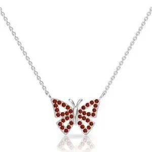 DONATELLO GIAN Name Butterfly Pendant Necklace - Red
