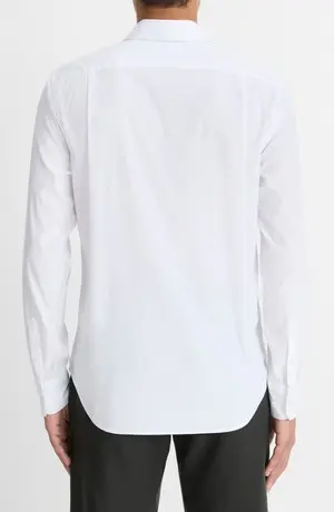 Vince Stretch Cotton Blend Button-up Shirt - White