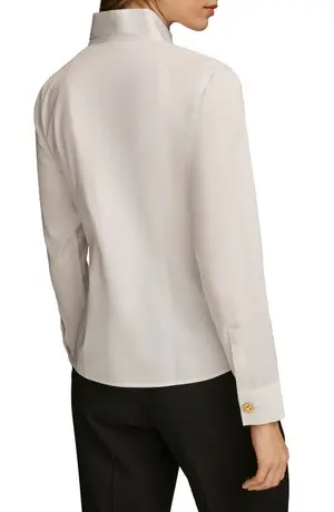 Donna Karan New York Stand Collar Button-up Shirt