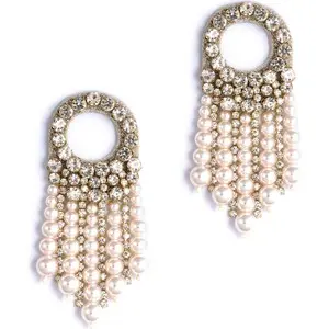 Deepa Gurnani Makena Drop Earrings - Ivory