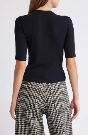 FRAME Ribbed Crewneck T-shirt - Black