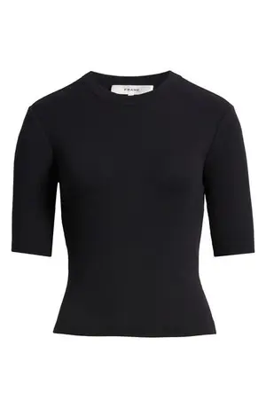 FRAME Ribbed Crewneck T-shirt - Black