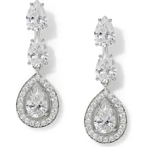 Nadri Radiant Drop Earrings - Rhodium