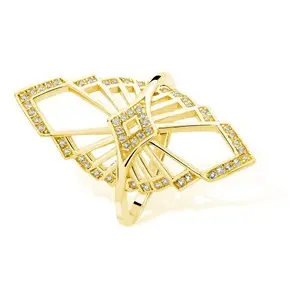 LUCY QUARTERMAINE Lucy Quartermaine Mirror Chrysler Ring Gold