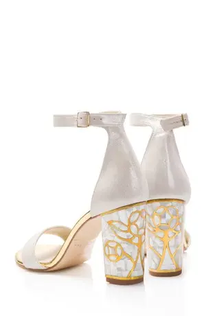FREYA ROSE Rozu Ankle Strap Pearl Heel Sandal