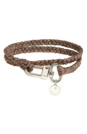 Caputo & Co Caputo & Co. Braided Double Wrap Bracelet Brown