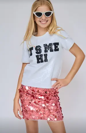 LOLA + THE BOYS Magic Paillette Mini Skirt - Purple