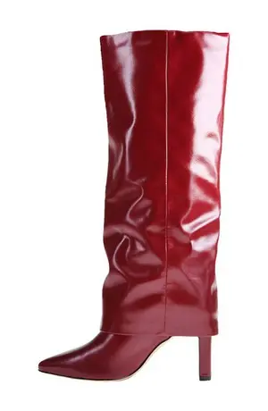 Chinese Laundry Foldover Shaft Pointed Toe Knee High Boots - Red