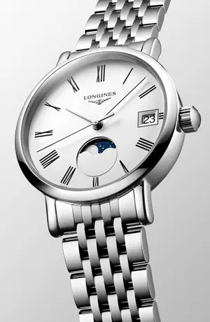 LONGINES Elegant Collection Moonphase Bracelet Watch - White