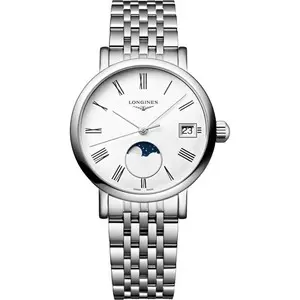 LONGINES Elegant Collection Moonphase Bracelet Watch - White
