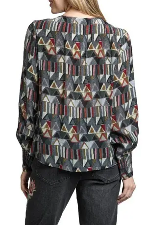 APNY Printed Long Sleeve Top - Grey Multi