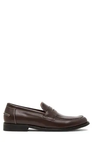 Steve Madden Natan Leather Loafer - Dark Brown