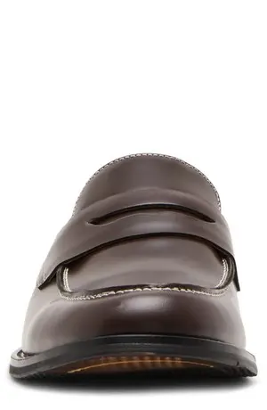 Steve Madden Natan Leather Loafer - Dark Brown