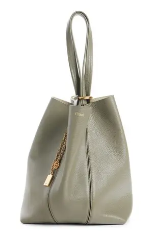 Chloé Spin Leather Tote - Aloe Green