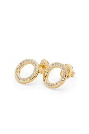 LUCY QUARTERMAINE Art Deco Halo Stud Earrings - Gold
