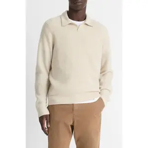 Vince Thermal Knit Boiled Cashmere Sweater - H Runyon/bone