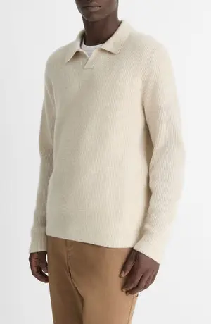Vince Thermal Knit Boiled Cashmere Sweater - H Runyon/bone