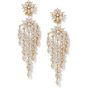 Nadri Sav Drama Chandelier Earrings - Gold