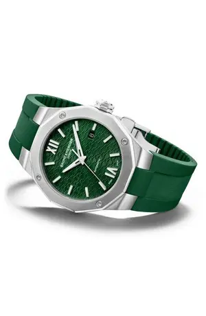 Baume & Mercier Riviera Automatic Rubber Strap Watch - Green