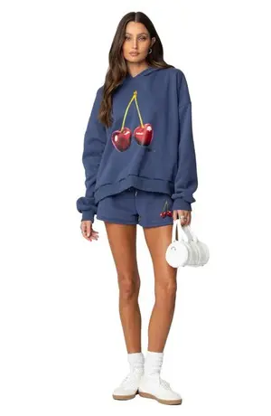 EDIKTED Mon Cheri Hoodie - Blue