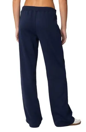 EDIKTED Quinn Straight Leg Sweatpants - Navy
