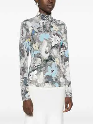 Tory Burch Printed Jersey T-shirt - Blue