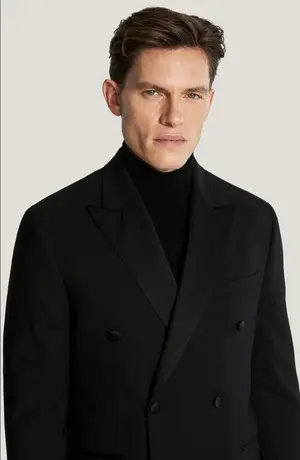 JACK VICTOR Eden Double Breasted Wool Tuxedo