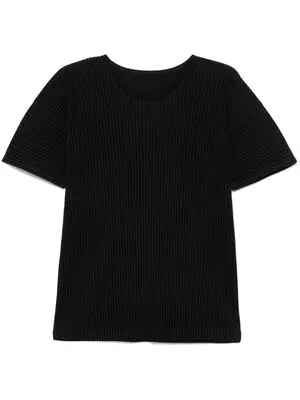 Issey Miyake Plissé-effect T-shirt - Black