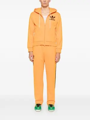 Adidas X Wales Bonner Logo-flocked Hoodie - Orange