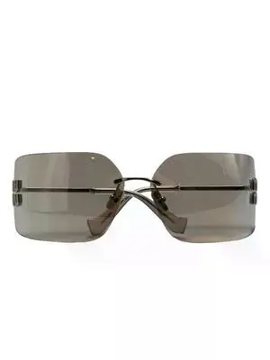 Miu Miu Logo Detail Sunglasses - Silver