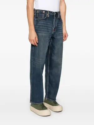 EVISU Logo-print Wide Leg Jeans